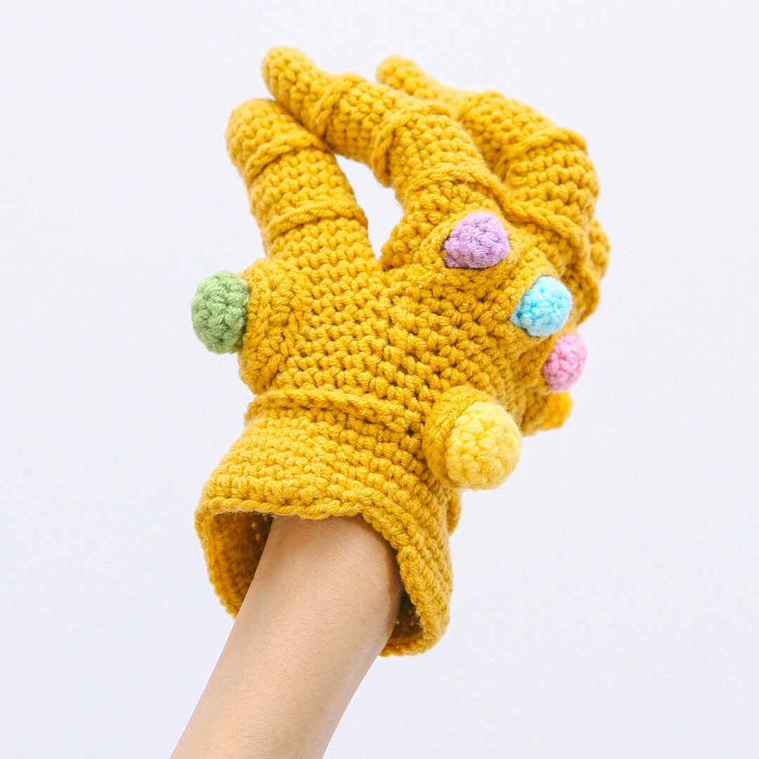 Thanos Infinity Gauntlet Crochet Gloves Handmade Winter Knitted Marvel Cosplay, Geek Accessories ...