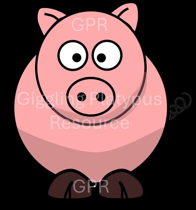 Cute Digital PNG Pig Images (4) Transparent Background. Use in Your ...