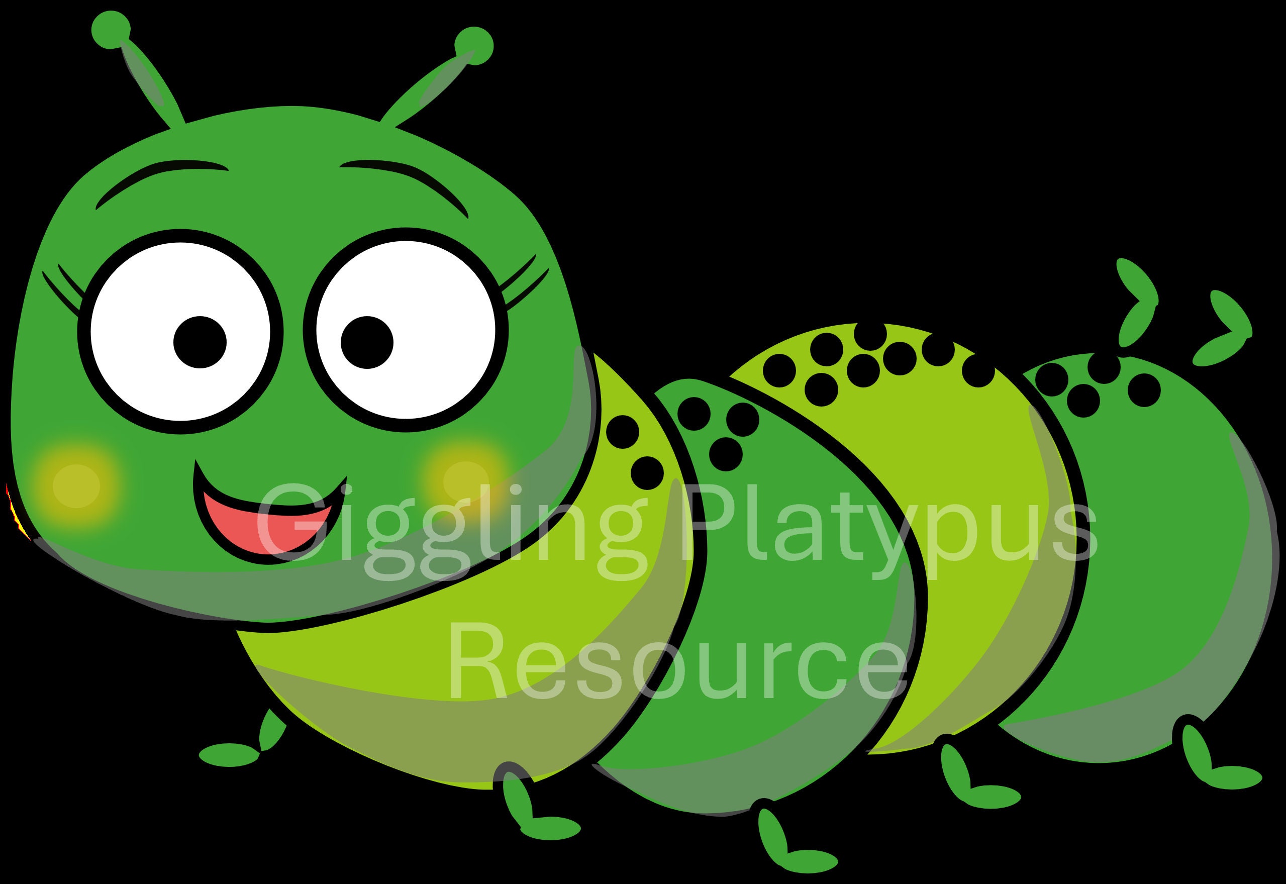 Cute Digital PNG Caterpillar Image With Transparent Background. Use in ...