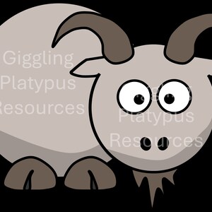 Cute Digital PNG Gary Goat Images (4) Transparent Background. Use in ...