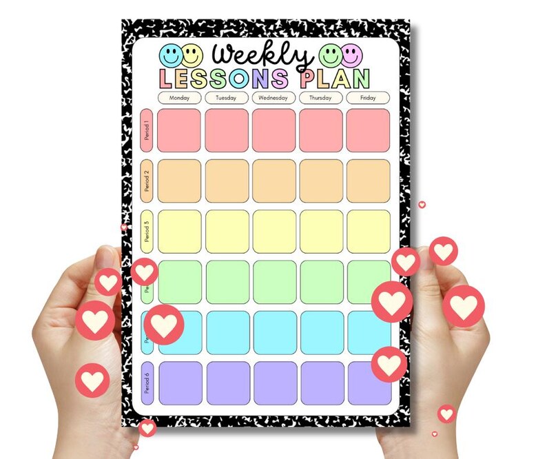 Simple Weekly Lesson Plan Template-preschool/kindergarten-instant ...