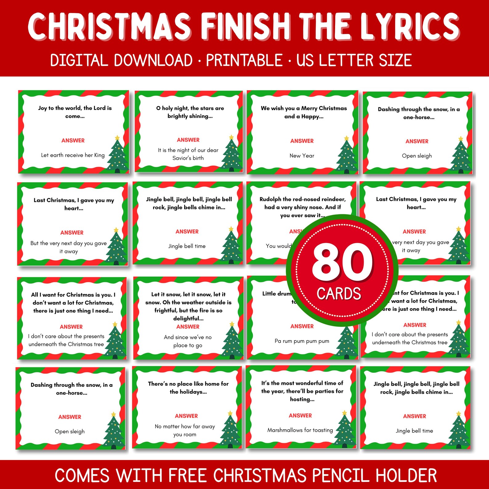 Christmas Hymns Finish the Lyrics Game Christmas Song Game Church Songs ...