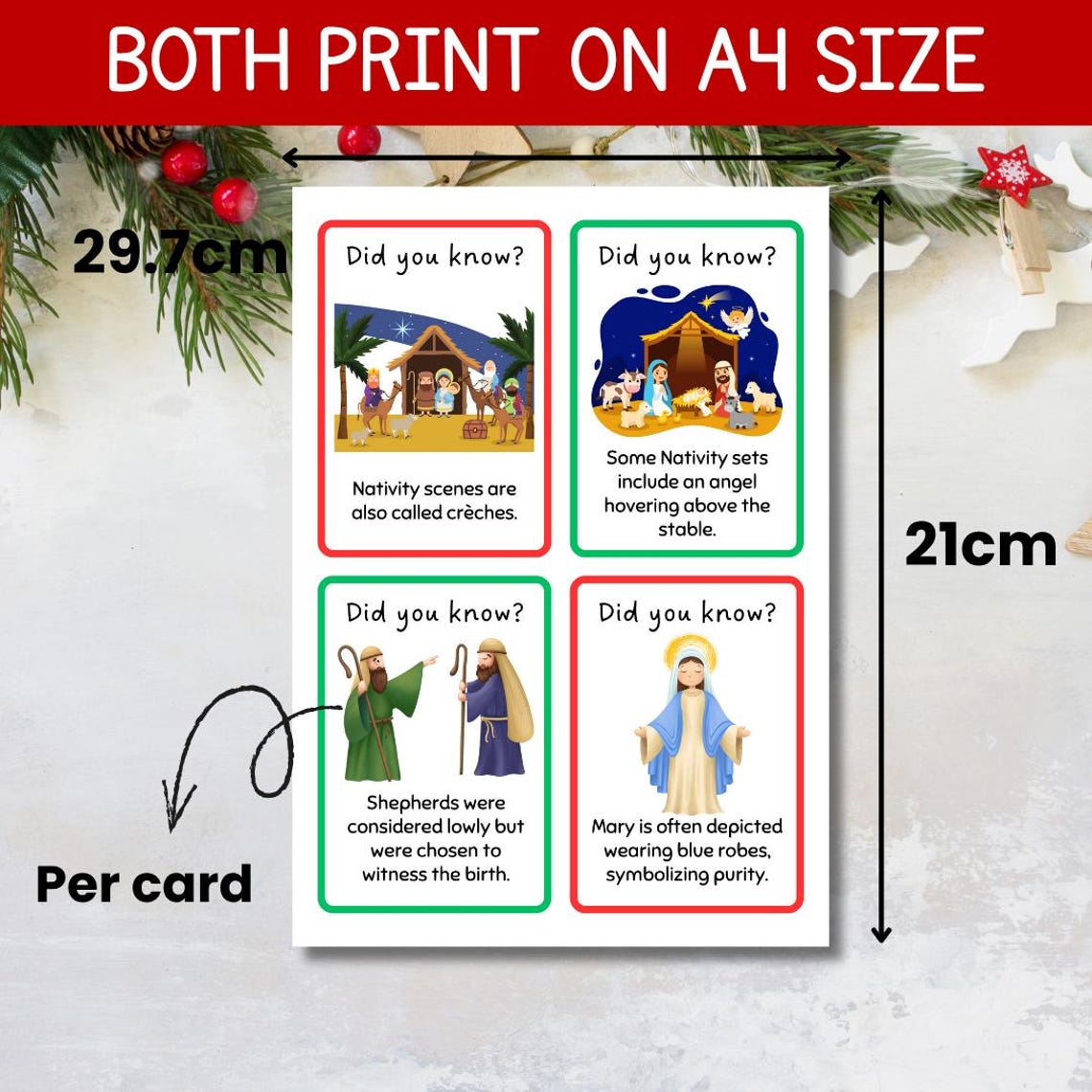 50 Christmas Facts Cards | Nativity & Holiday Symbols | Fun Christmas ...