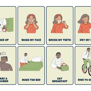 Daily Routine Flashcards for Kids | Montessori Visual Schedule ...