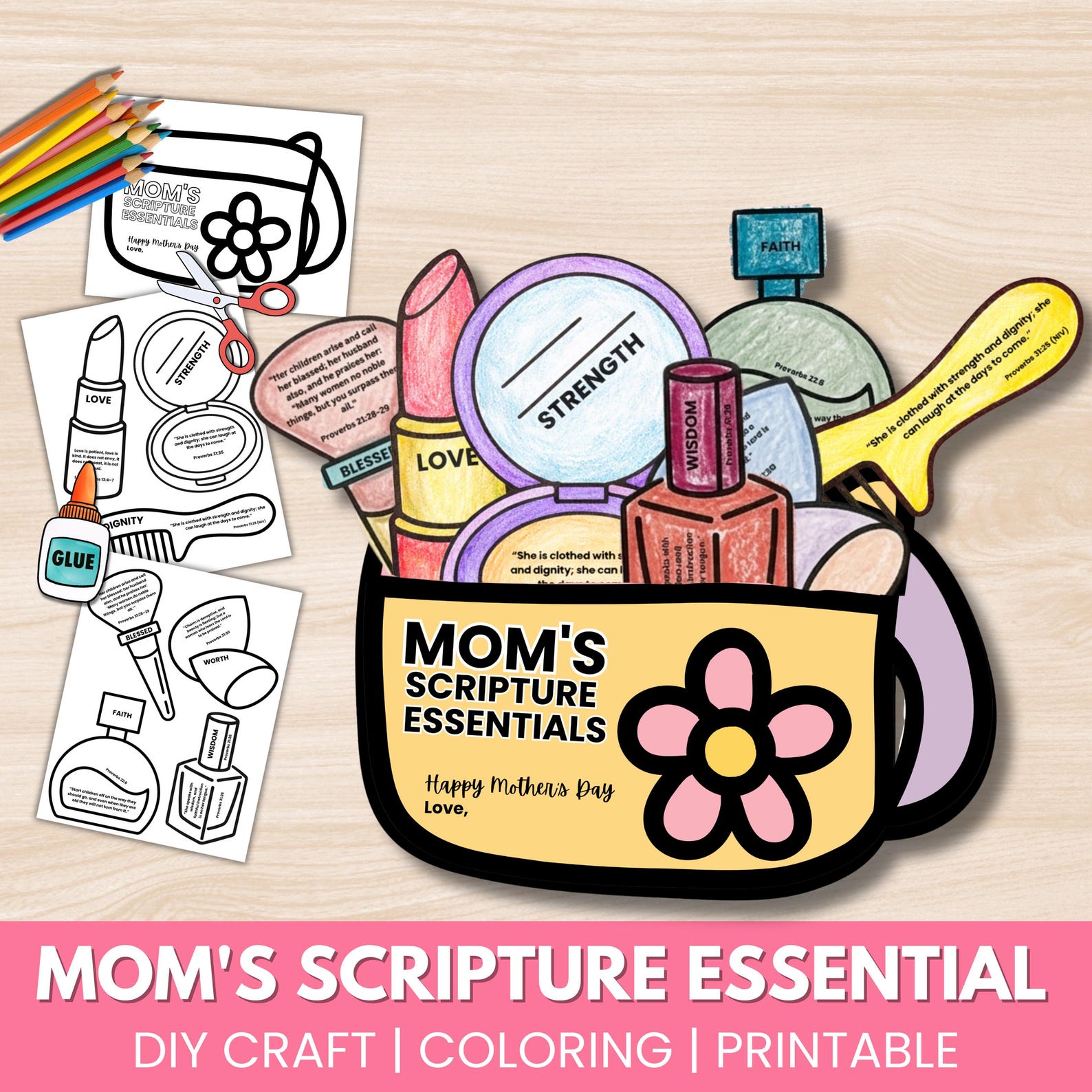 Mothers Day Bible Craft Activity | Sunday School Bible Verse Scriptures ...