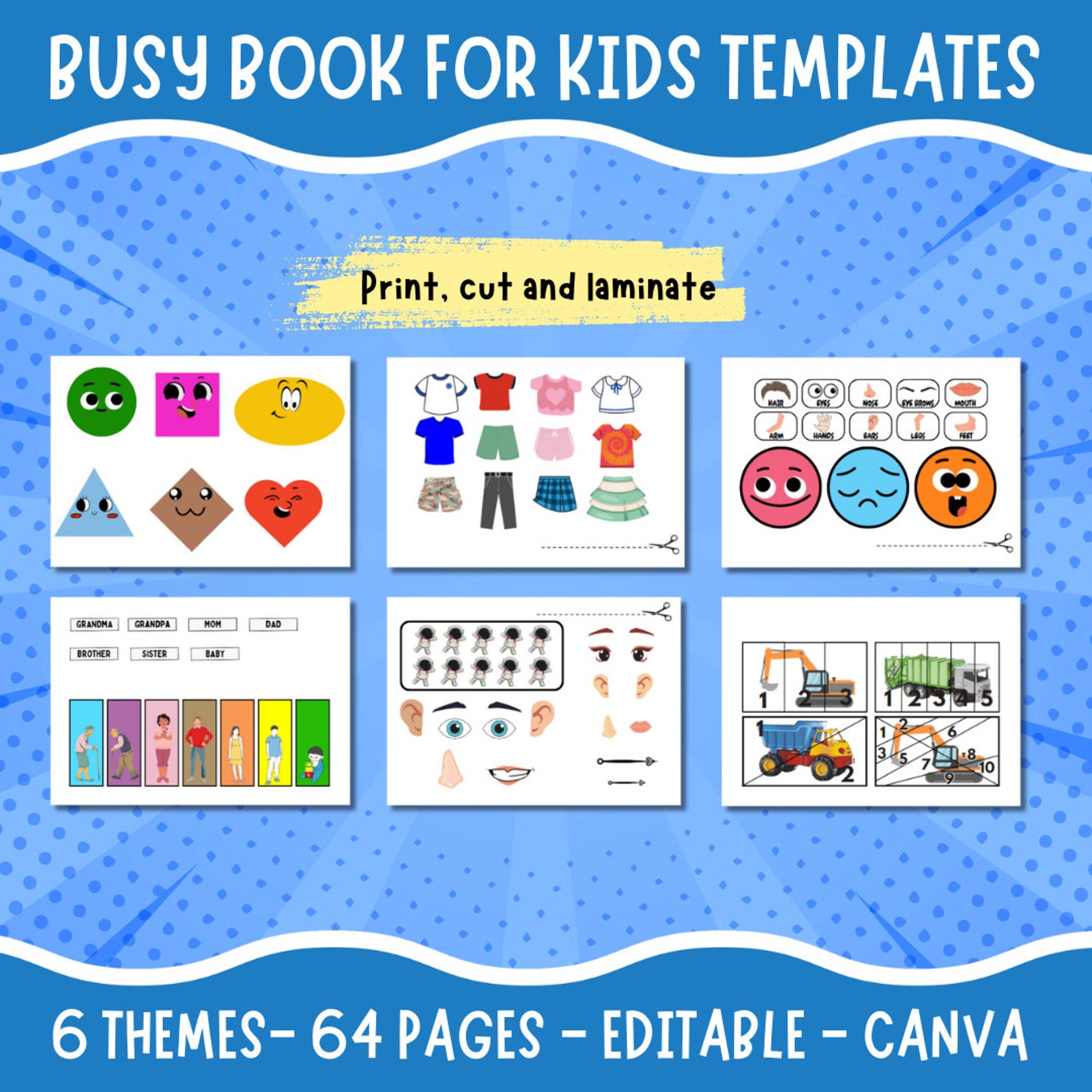 Construction Busy Book Printable for Kids | Activity Binder Template ...