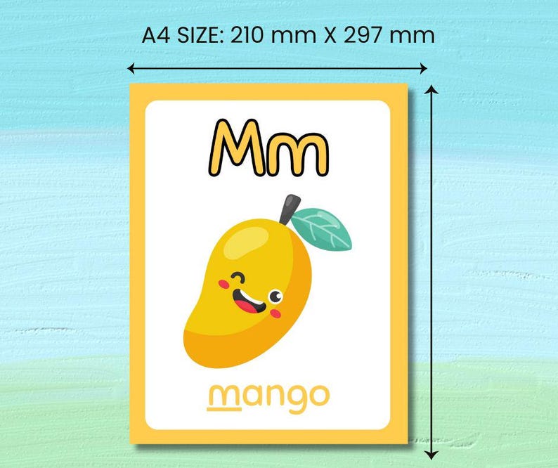 26 ABC Flash Cards, Educational Cards, A-Z Cards, Learn Abcs, Alphabet ...