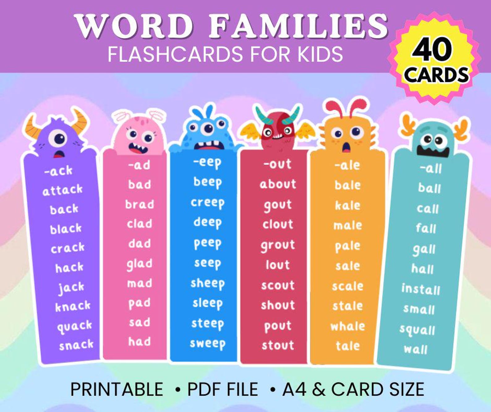 CVC Words Phonics Cards – Learn to Read Printables for Kindergarten ...