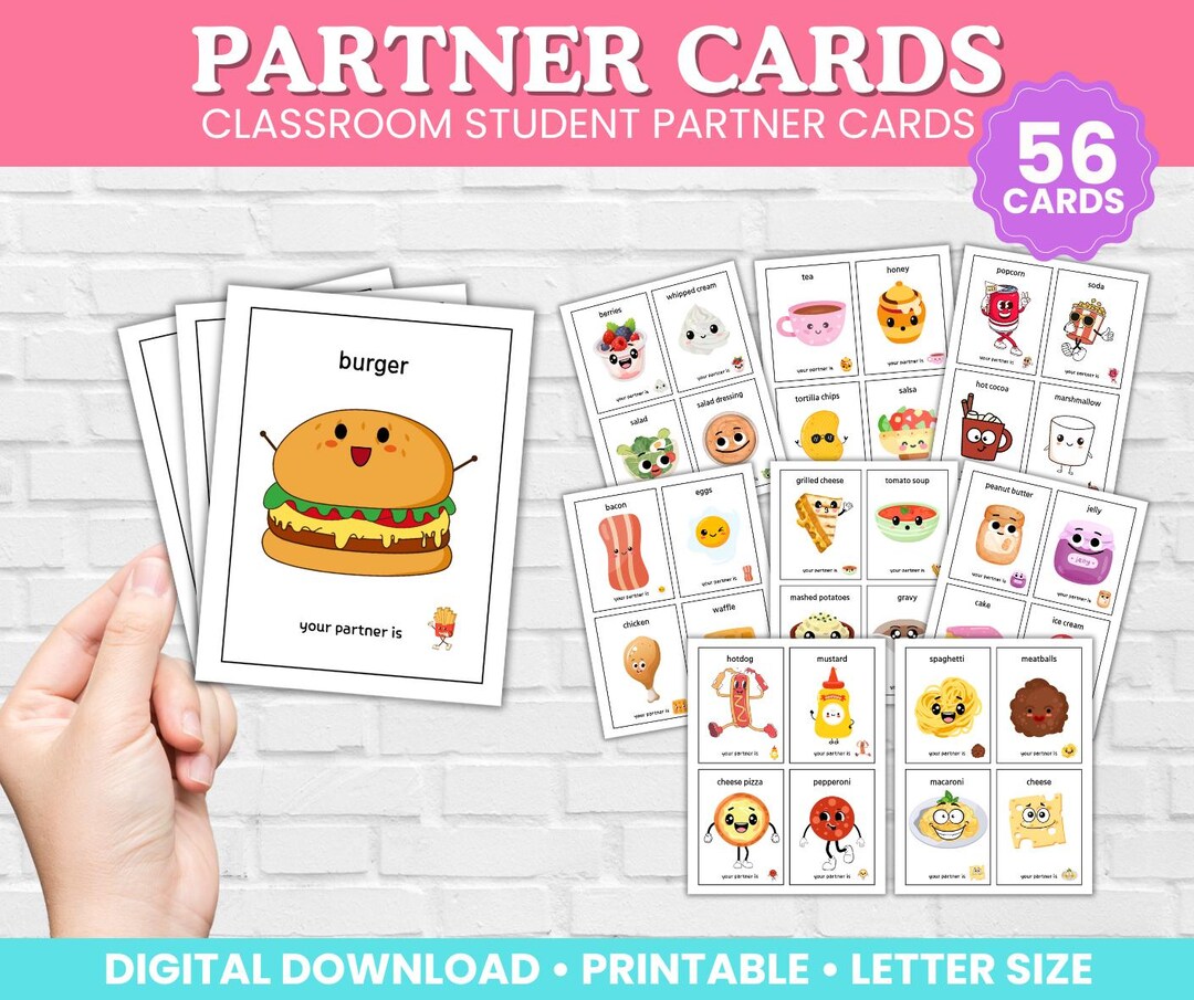 Student Partner Pairing Cards for Cooperative Learning and Classroom ...
