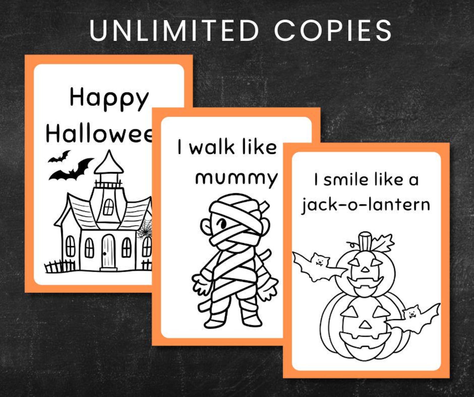 Halloween Printable 8 Flashcards and Coloring Worksheets | Halloween ...