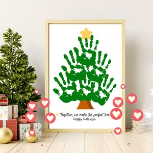 Christmas Tree Handprint Art, Printable | DIY Xmas Gift for Parents ...