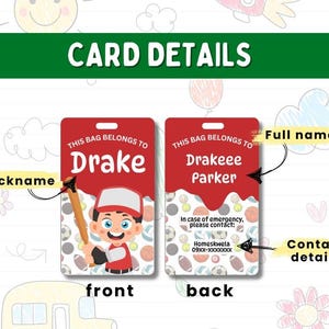 Kids Bag Tag Template | Editable School Luggage Tags in Canva ...