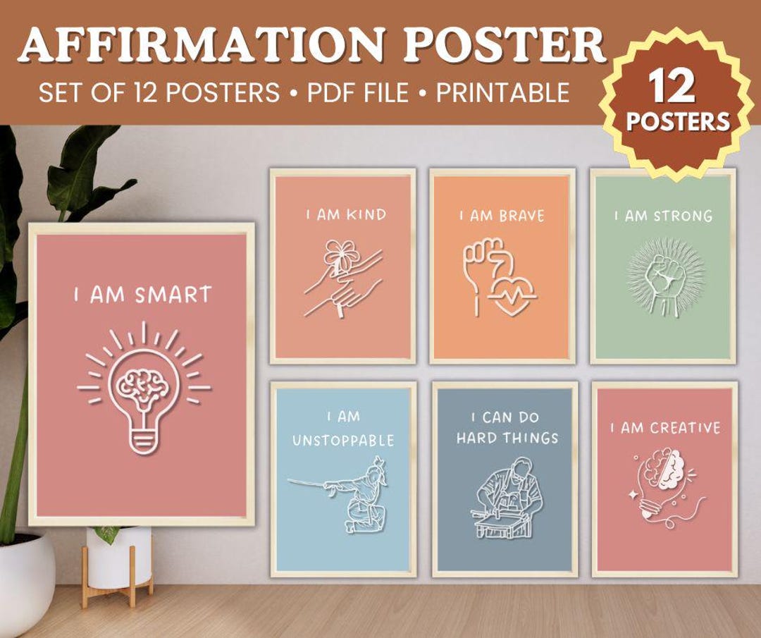 Affirmations for Kids, Classroom Posters, I Am Affirmations, Playroom ...