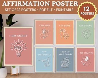 Affirmations for Kids, Classroom Posters, I Am Affirmations, Playroom ...