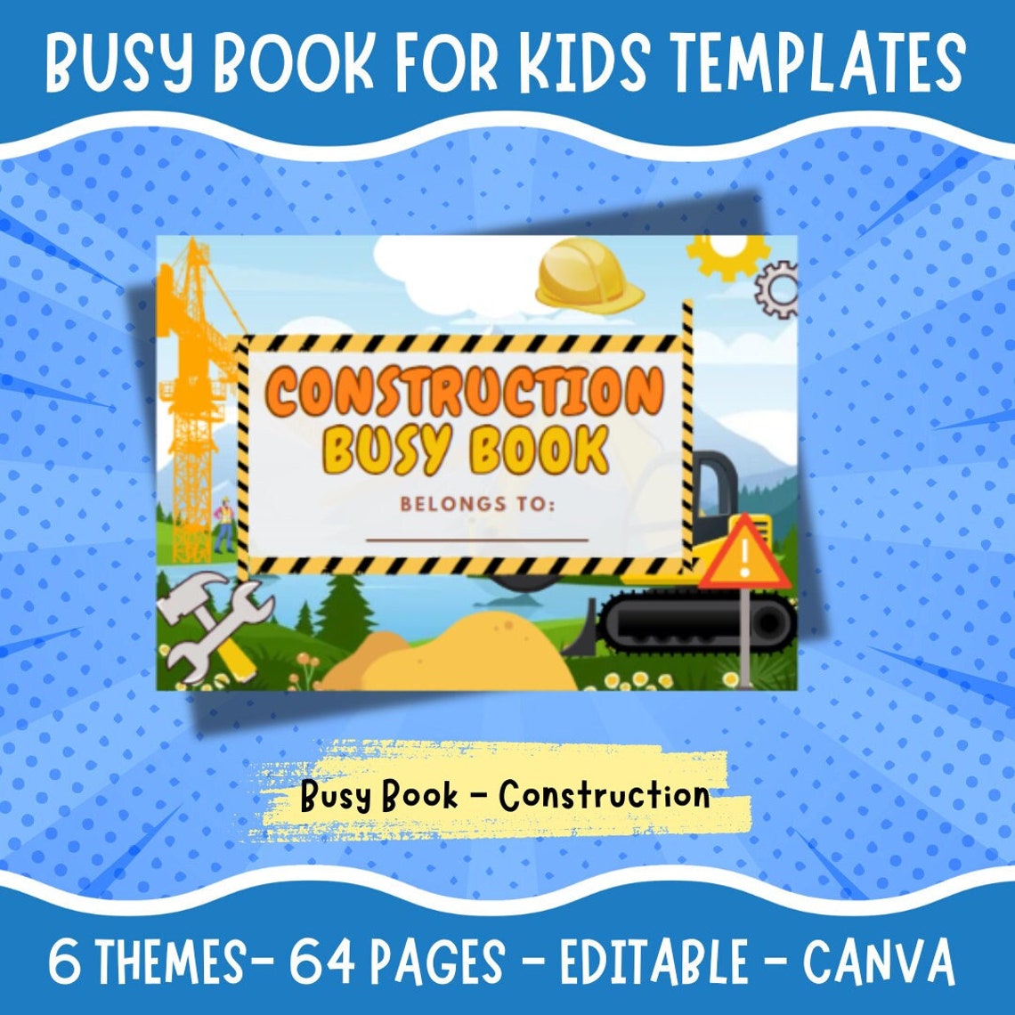Construction Busy Book Printable for Kids | Activity Binder Template ...