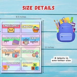 School Supplies Label Set – Printable for Kids & Classrooms | Back to ...