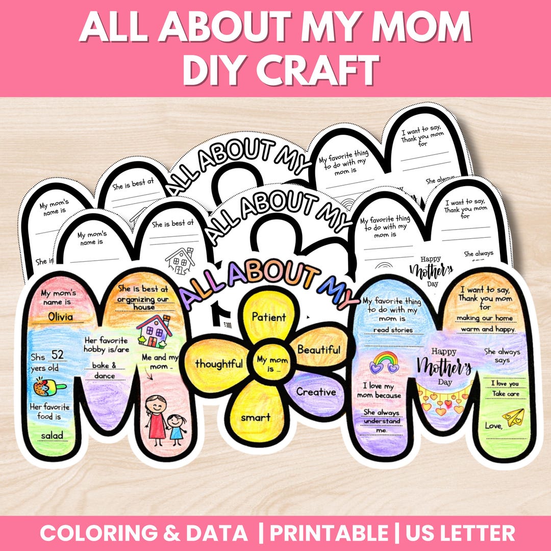 All About My Mom Craft, Mother's Day Craft Printable, Mothers Day ...