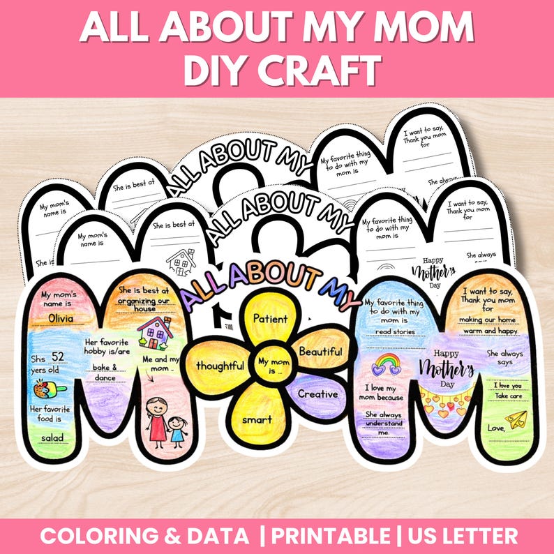 All About My Mom Craft, Mother's Day Craft Printable, Mothers Day ...
