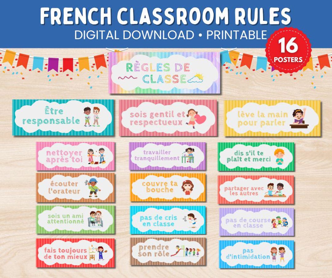 French Classroom Rules Printable | Daycare Rules | Classroom Rules ...