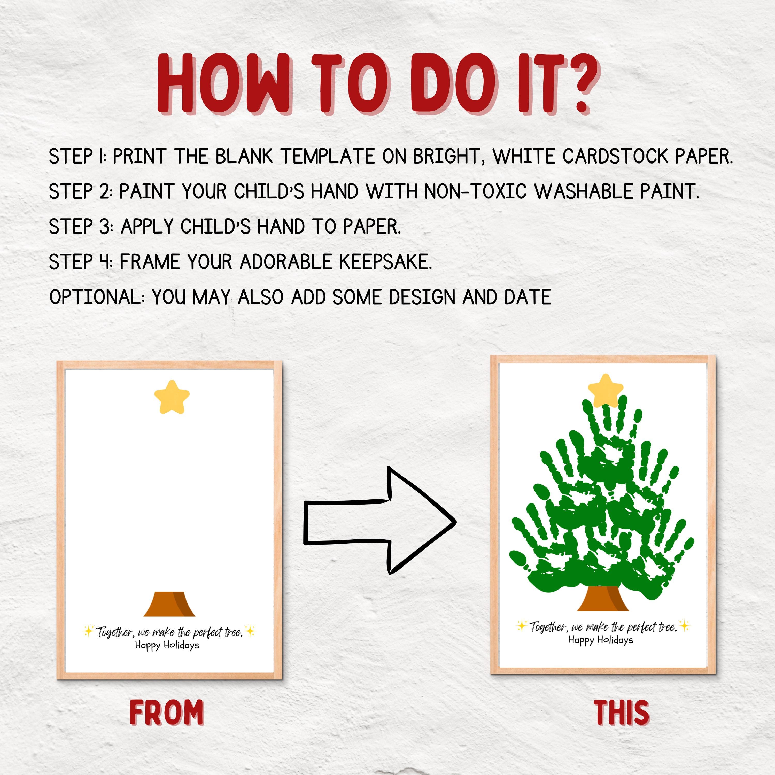 Christmas Tree Handprint Art, Printable | DIY Xmas Gift for Parents ...
