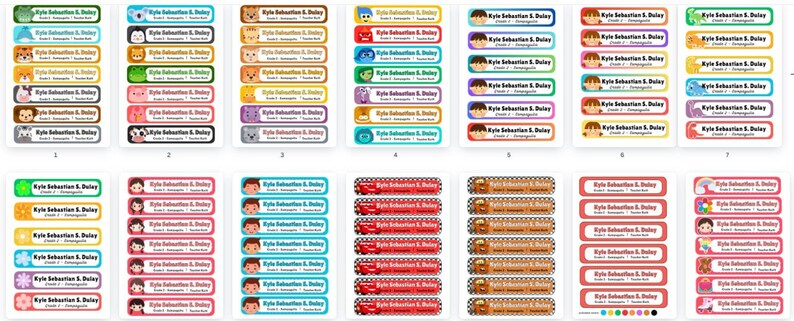 Name Sticker Label for Notebook for Kids Template - Etsy