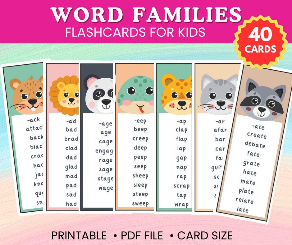 Learn to Read CVC Words, Phonics Cards Printable, Kindergarten Reading ...
