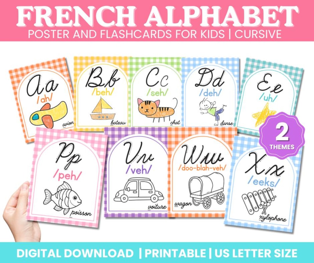 French Alphabet(cursive) Posters & Flashcards | Colorful Classroom ...