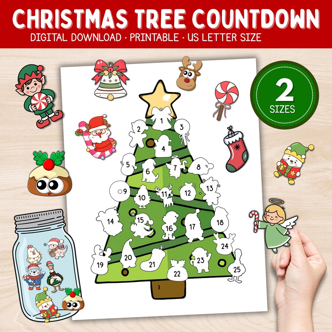 Christmas Countdown Printable PDF Download Only Ornament Matching ...