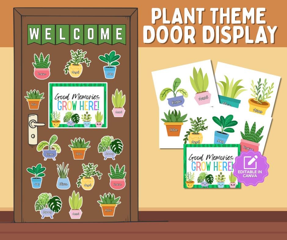 Plant Theme Botanical Welcome Back to School Classroom Door Decor ...