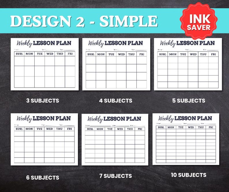 Simple Weekly Lesson Plan Template | Printable PDF for Preschool ...