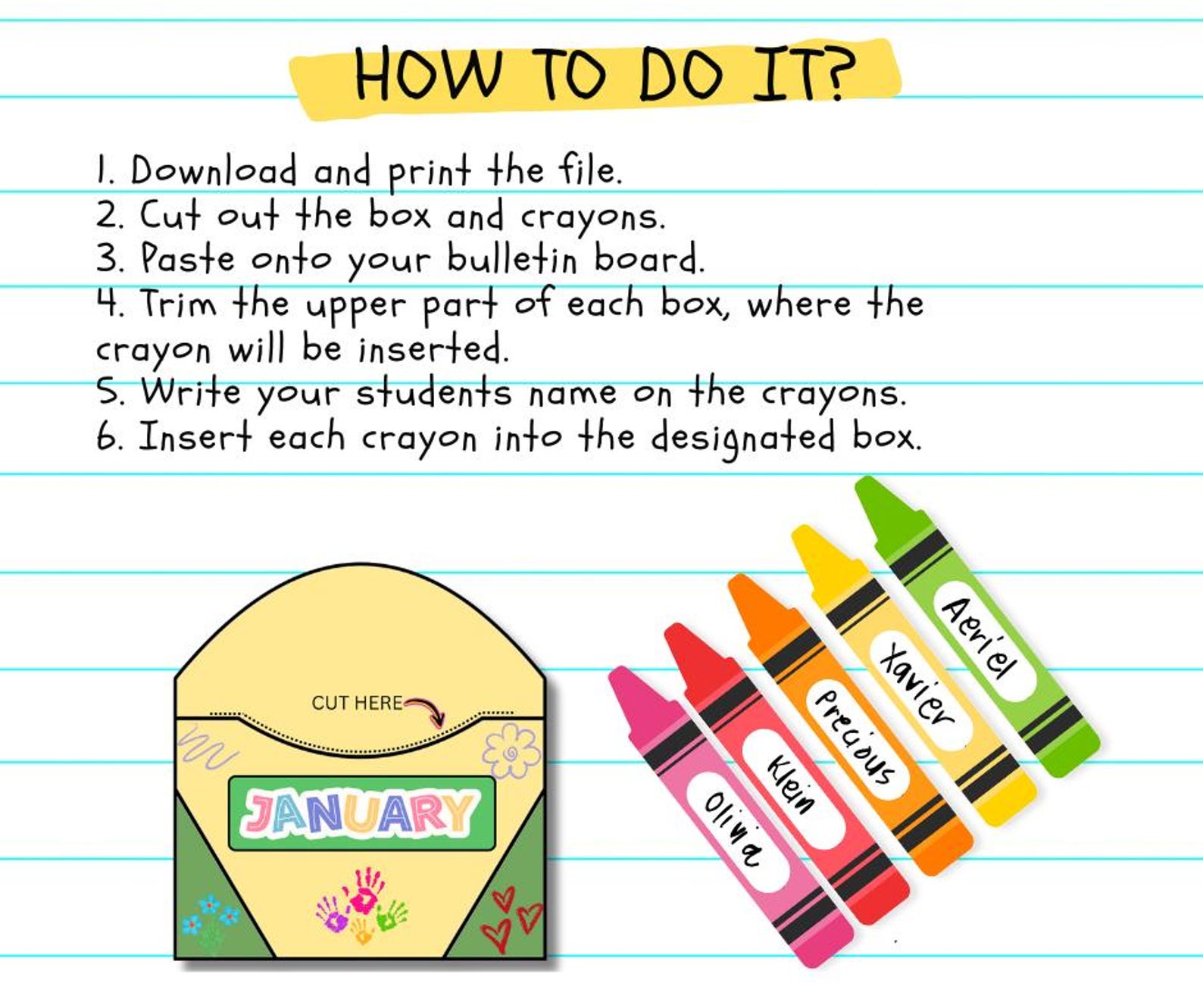 Crayon-themed Birthday Banner – Colorful School Poster Decor | Colorful ...