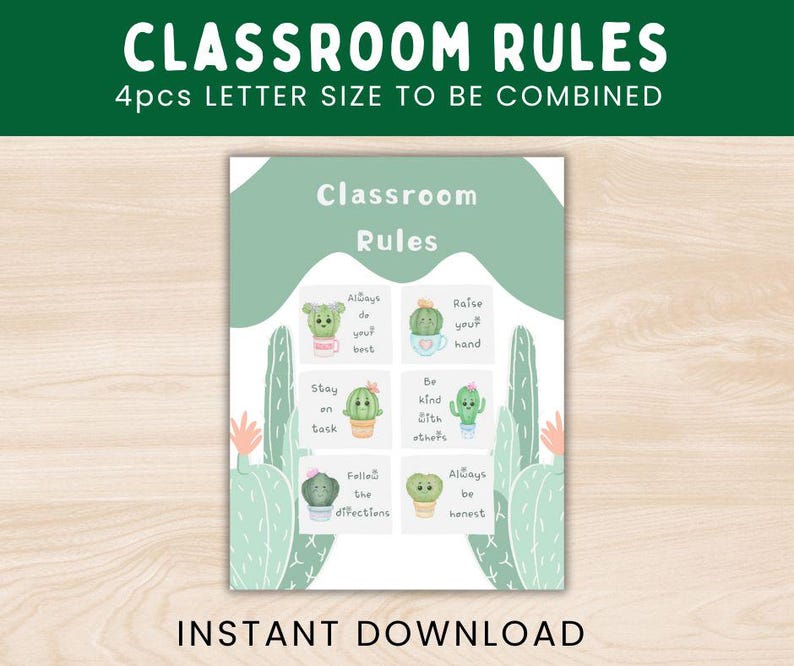 Pre-k Classroom Rules Printable – Daycare Behavior Posters | Rules PDF ...