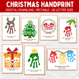 Christmas Handprint Craft Bundle, Christmas Handprint Art, Printable ...