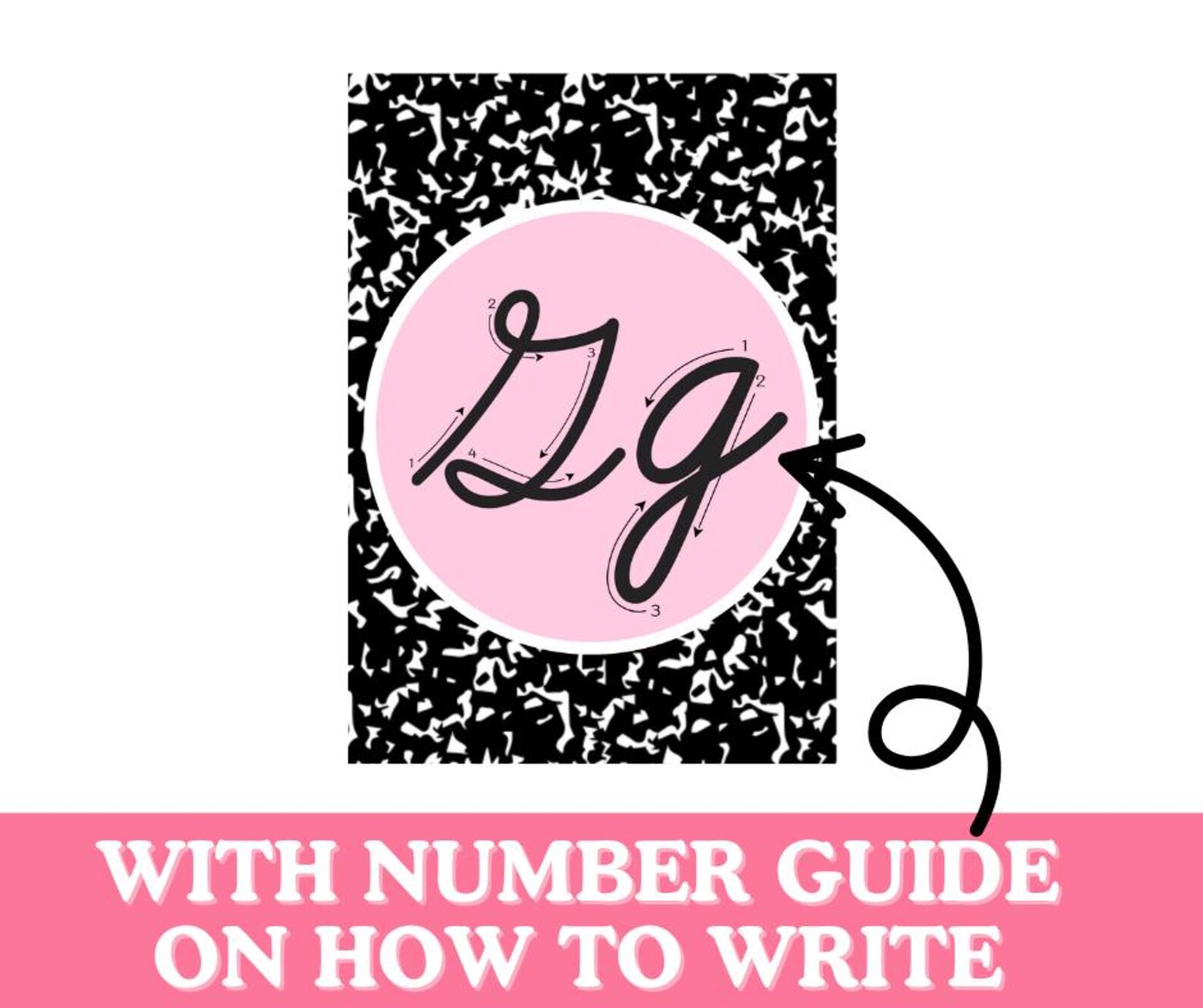 Alphabet Posters and Cursive Alphabet Posters for Composition Notebook ...