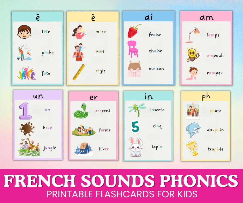 French Sounds Phonics Flashcards, French Classroom 34 Flashcards for ...