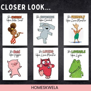 Childrens Book Character Gallery Wall Poster Bundle Positive ...