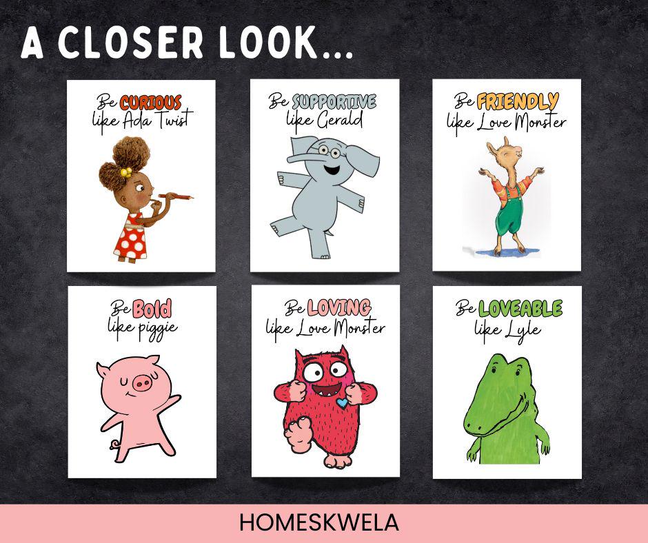 Primary Book Character Affirmations – Printable Positive Quote Posters ...