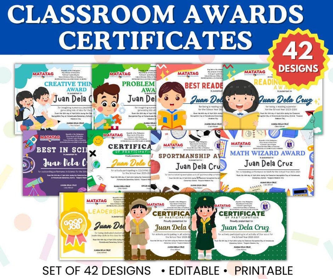 Printable Student Award Certificates: Editable School Certificates ...