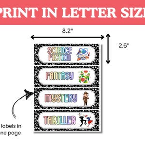 Classroom Library Labels by Genre & Topic for Book Bins and Bookshelves ...
