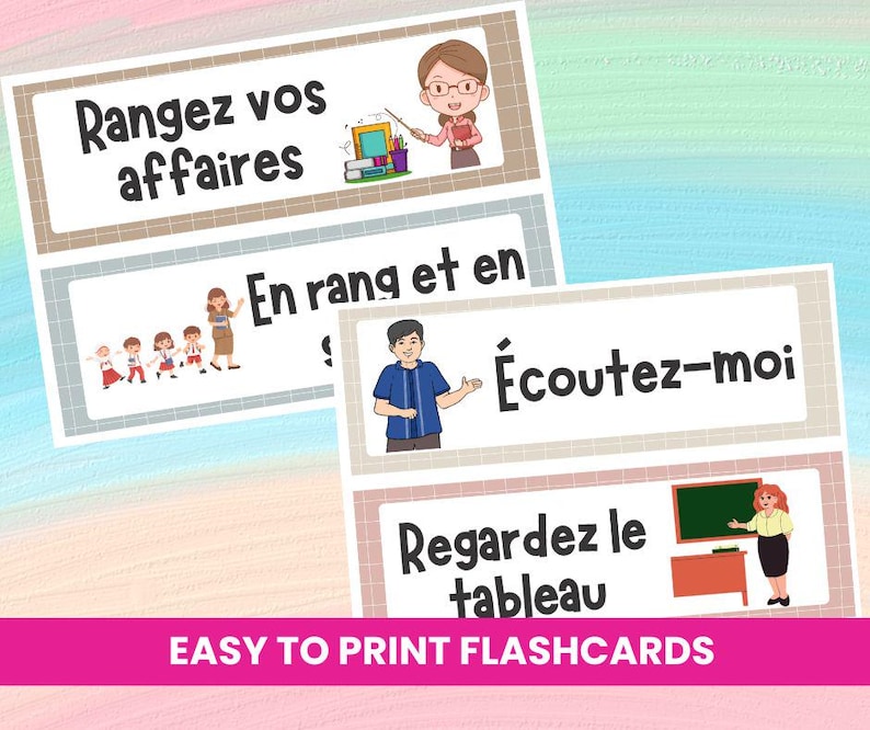 French Classroom Phrases Poster Set | Pastel Bulletin Board Decor for ...