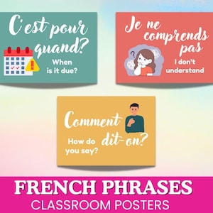 French Classroom Phrases Printable Poster Set – Colorful Bulletin Board ...
