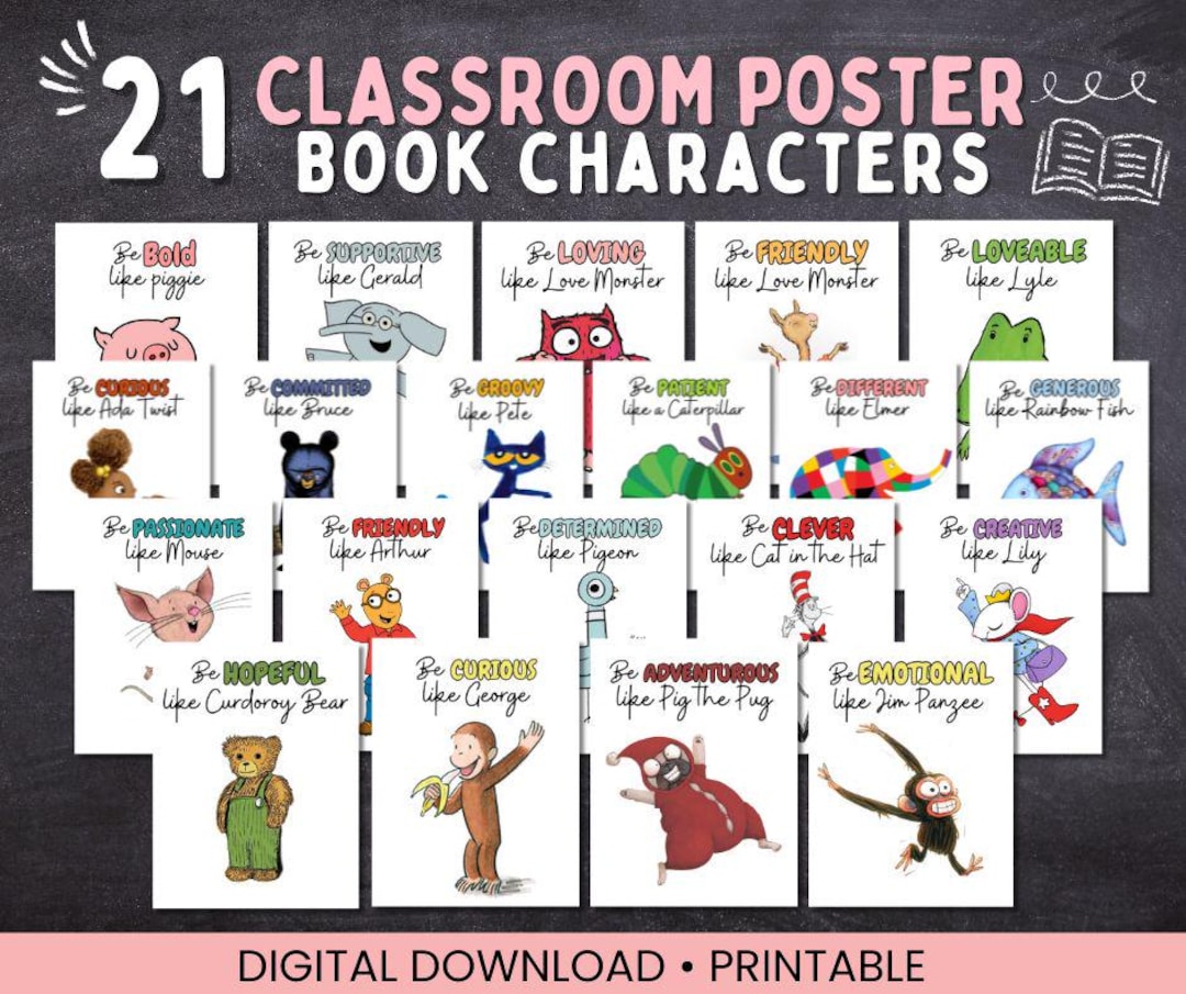 Favorite Primary Book Character Positive Affirmation Quotes Printable ...