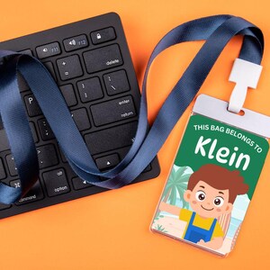 Kids Bag Tag Template | Editable School Luggage Tags in Canva ...