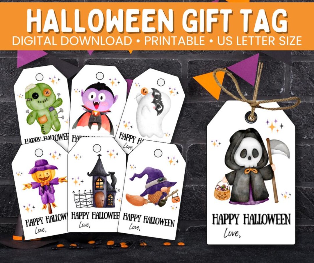 Halloween Favor Tags Boo Gift Tags Trick or Treat Favor Tags Treat Bags ...