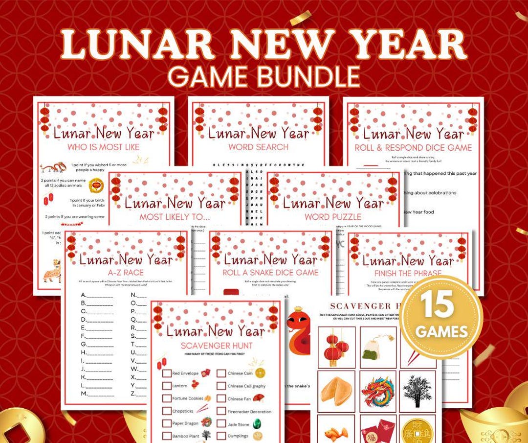 Chinese New Year Game Bundle – 2024 Year of the Dragon Party Games for ...