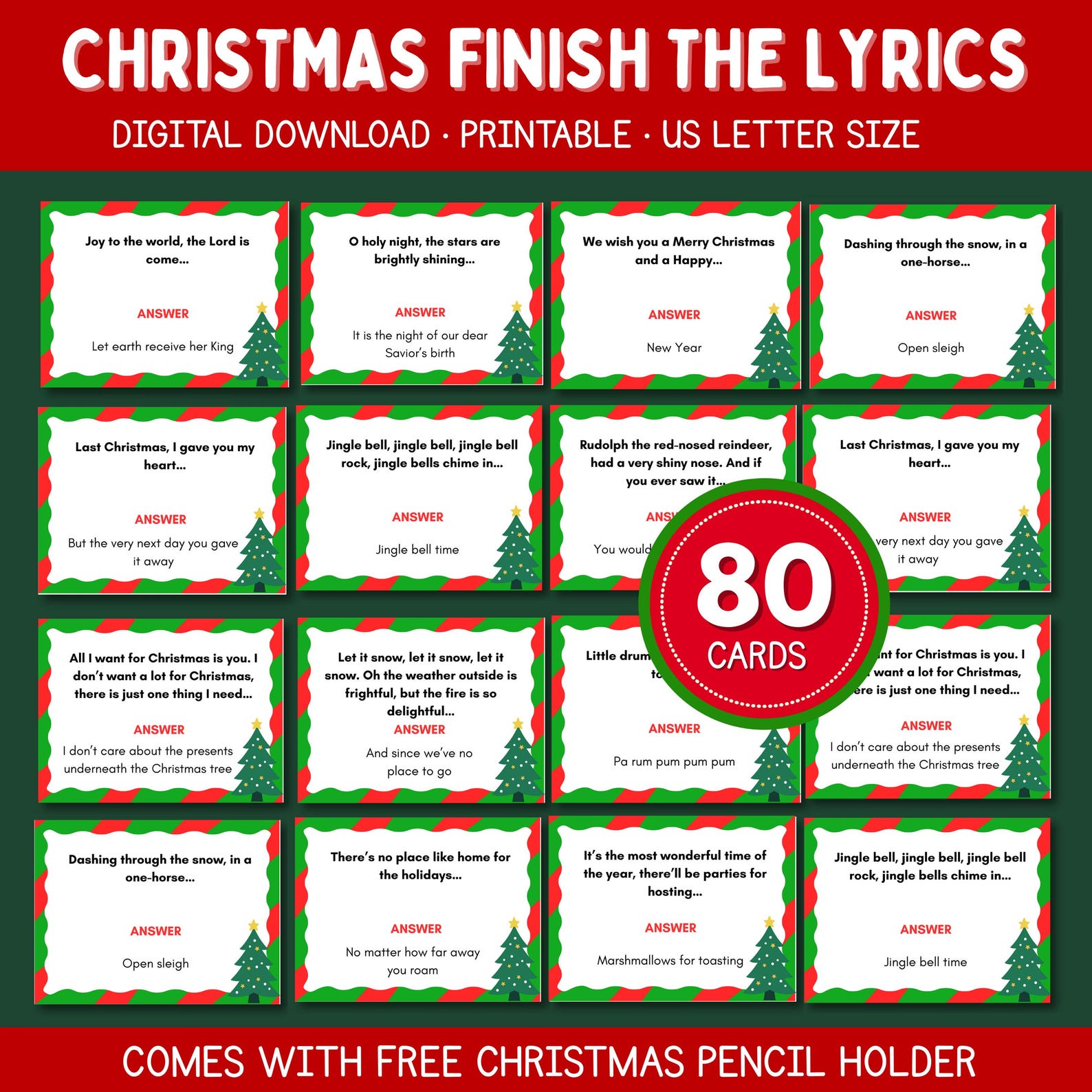 Christmas Hymns Finish the Lyrics Game Christmas Song Game Church Songs ...
