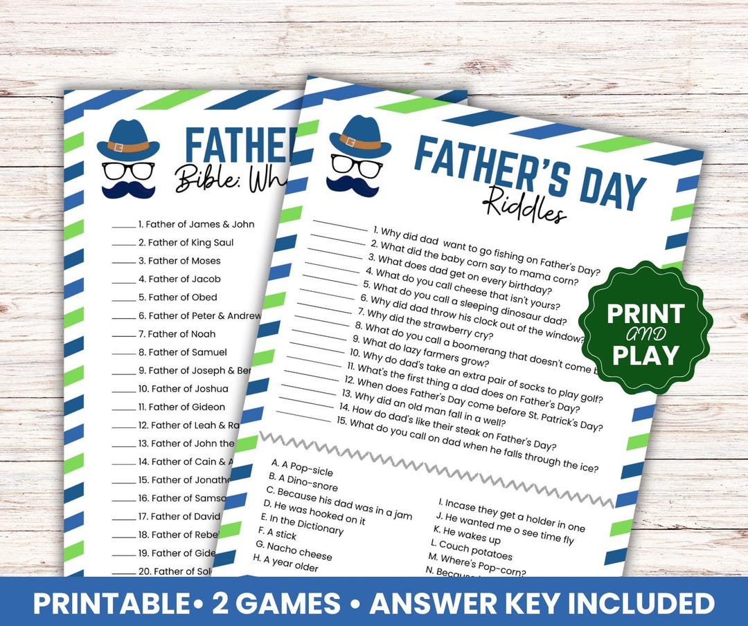 Father's Day Game Bundle | Printable Father's Day Games for Kids and ...
