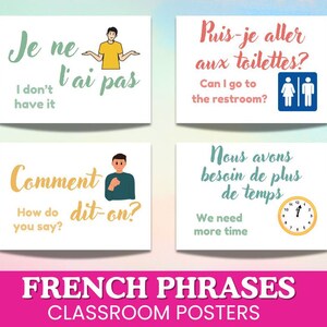 French Classroom Phrases Printable Poster Set – Colorful Bulletin Board ...