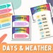 Classroom Calendar Display and Weather Station Printable Bright Pastel ...