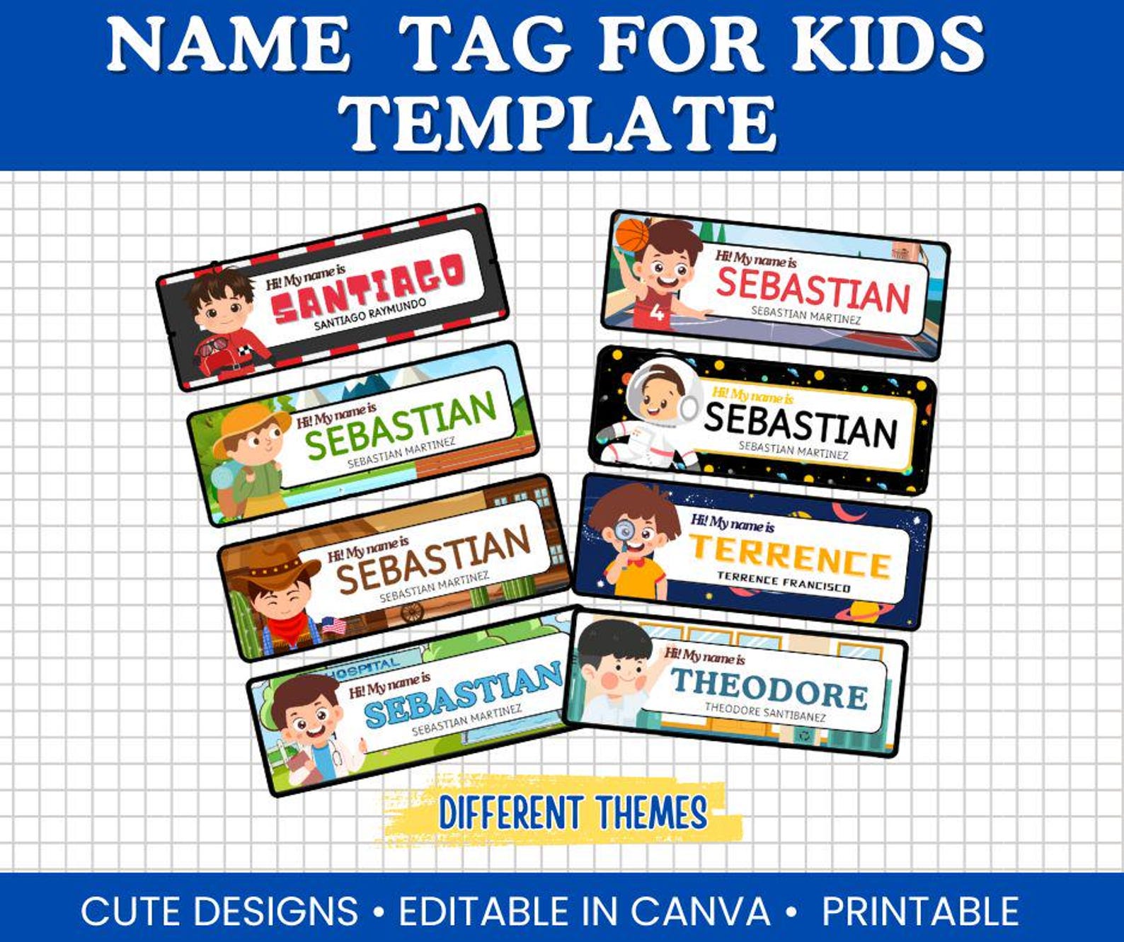 Editable Kids Name Tags: Pastel Classroom Labels (canva Template) - Etsy